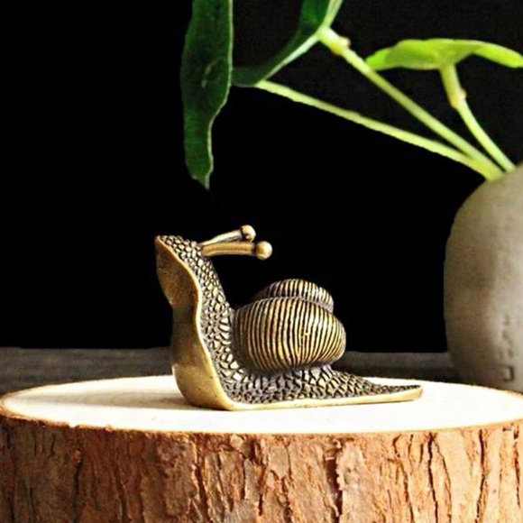 Accents | Tiny Brass Look Metal Snail Figurine Statue Mcm Vintage Style ...